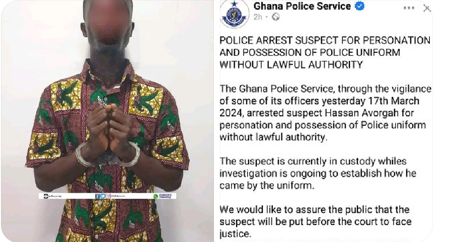 Fake Police Officer Arrested With Police Accoutrement - MYGHANAMEDIA.COM