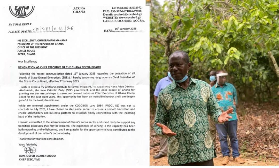 Joseph Boahen Aidoo Resigns As CEO Of COCOBOD - MYGHANAMEDIA.COM